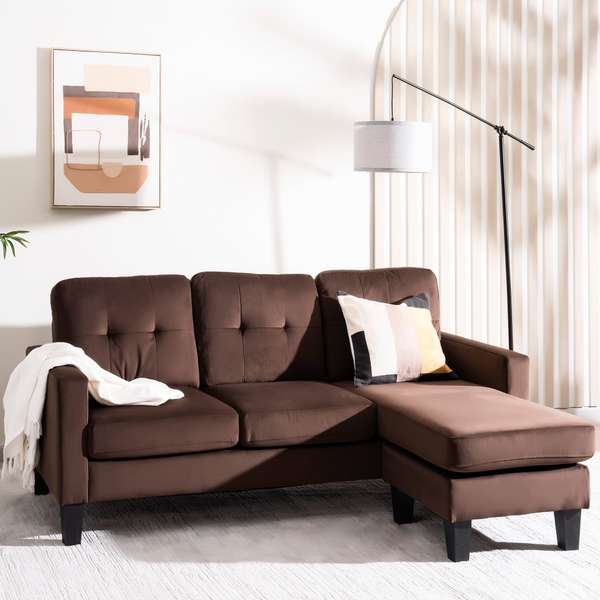 ALBUS CORNER SOFA SET DARK BROWN Pan Home Furnishings